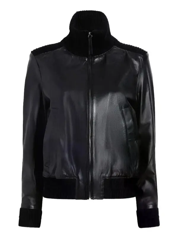 Proenza Schouler White Label Ribbed Collar Jacket - Black