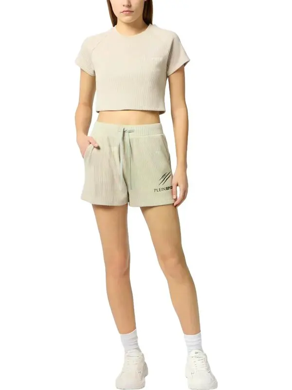 PLEIN SPORT Ribbed Lettering Shorts - Neutrals