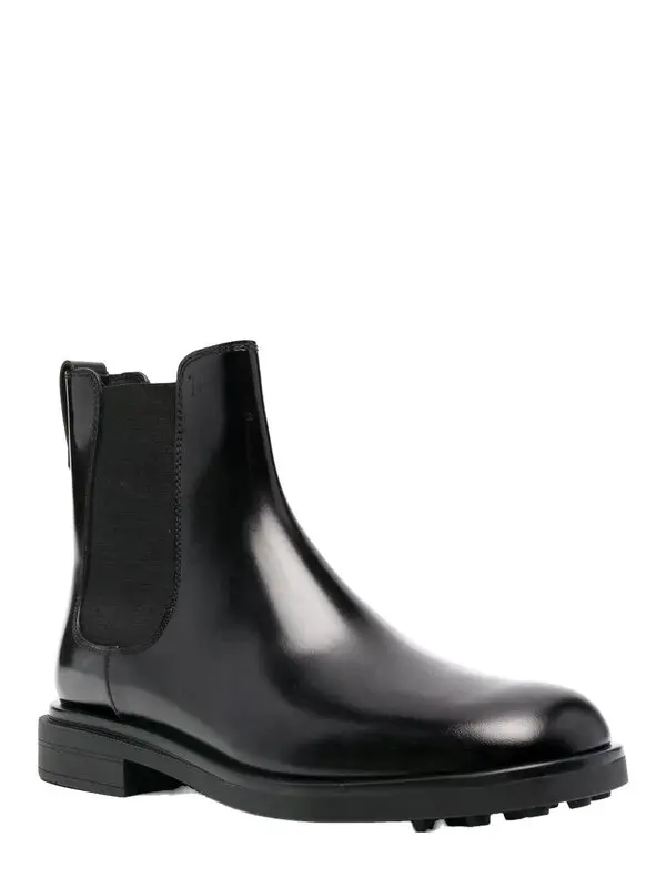 TOD'S Elasticated Calf Leather Ankle Boots - Black
