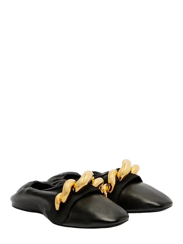 Alaïa Embellished Leather Ballet Flats - Black