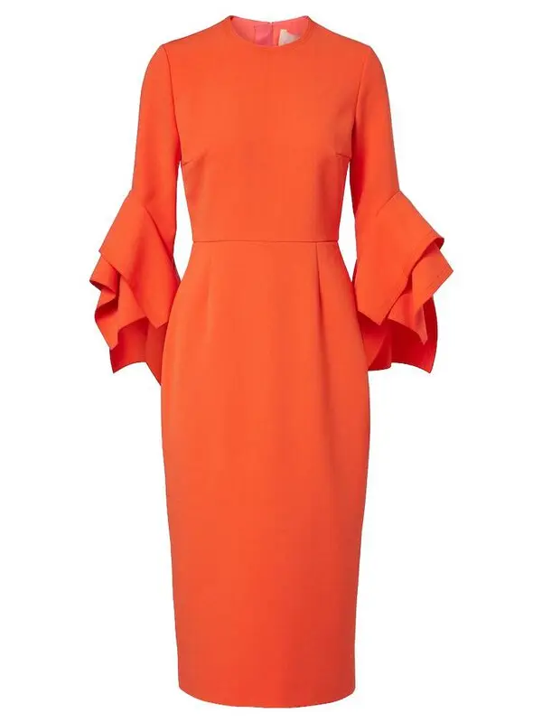 ROKSANDA Ruffled Midi Dress In Venetian - Red