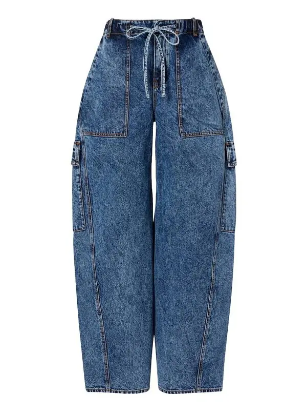 Alaïa Barrel-leg Jeans - Blue