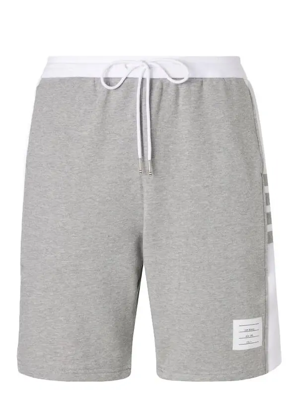 Thom Browne 4-bar Cotton Jersey Shorts - Grey
