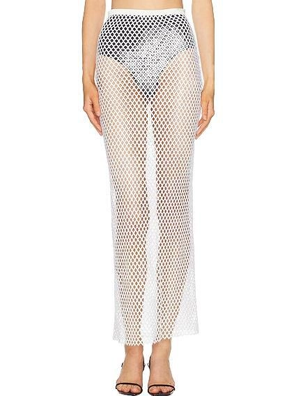 SEV Sequin Mesh Skirt - Ivory