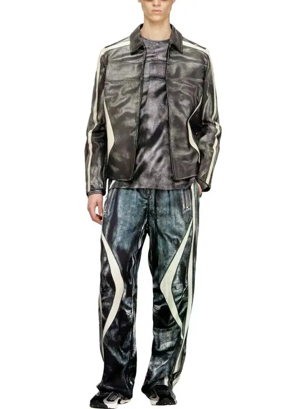 DIESEL® L-amar-enbi Leather Jacket - Grey