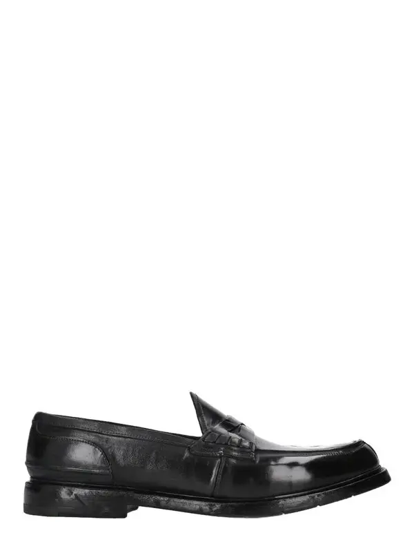 Premiata Woven Leather Loafers - Black
