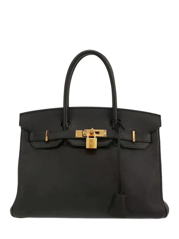 Hermès 30 Birkin Leather Tote Bag - Black