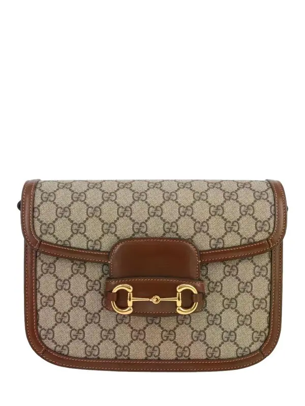 Gucci 1955 Horsebit Monogram Shoulder Bag - Neutrals