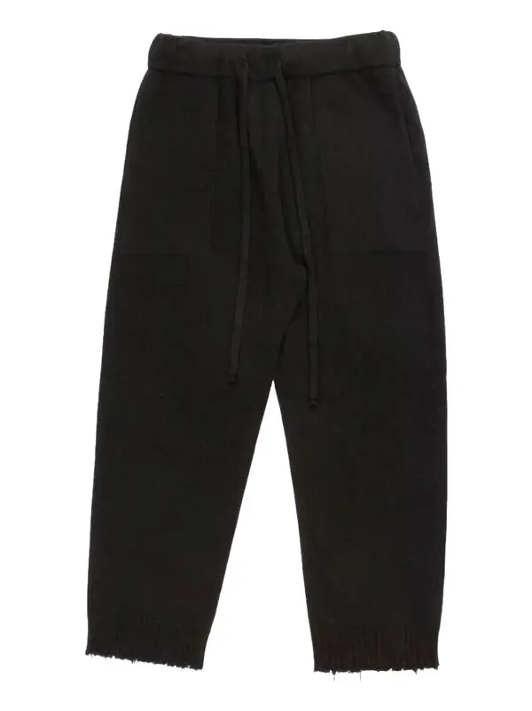 UMA WANG Raw Hem Track Pants - Black