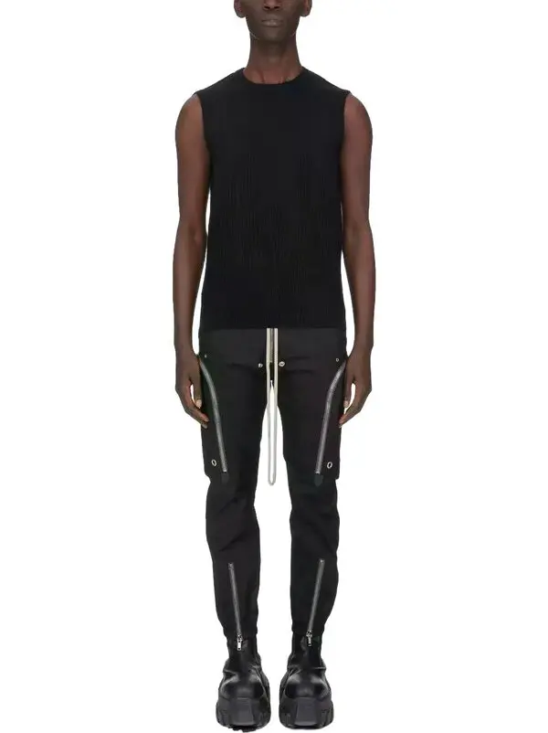 Rick Owens Ribbed Knit Sleeveless Top - Black