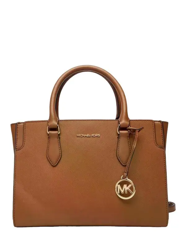 Michael Kors Becca Logo Charm Tote Bag - Brown