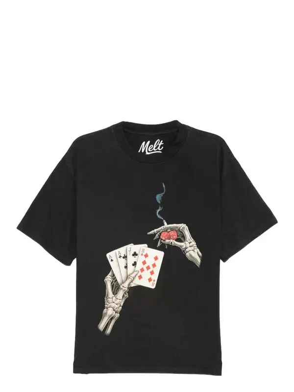 MELT Graphic-print Round-neck T-shirt - Black