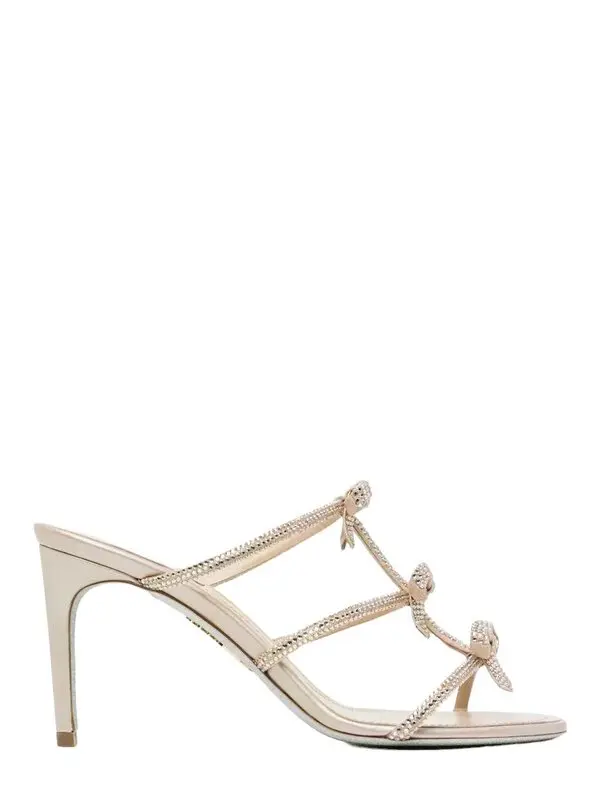 Rene Caovilla 105mm Bow Detail Sandals - Neutrals