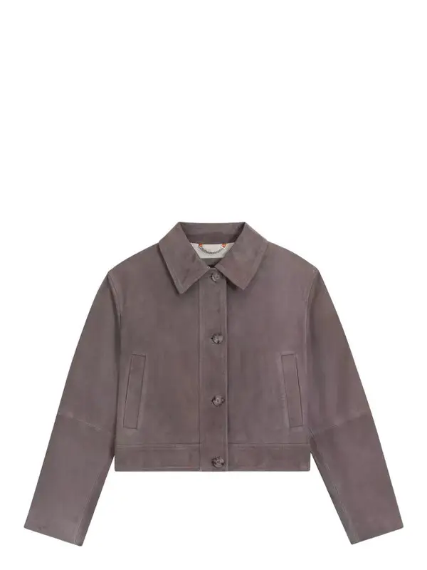 BOSS Buttoned Goat Skin Jacket - Grey