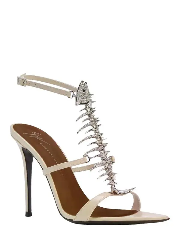 GIUSEPPE ZANOTTI Embellished Stiletto Sandals - Neutrals