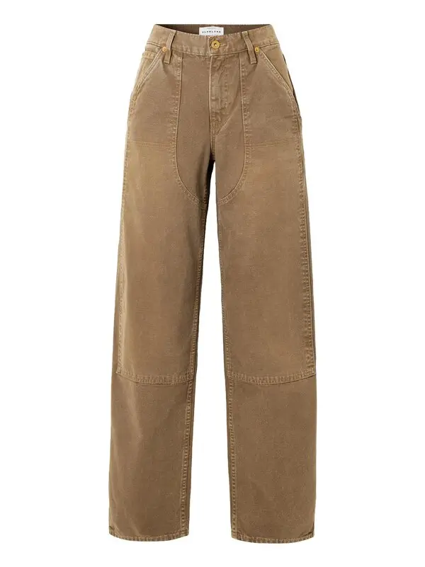 SLVRLAKE Tess Worker Paneled Relaxed Low-rise Wide-leg Barrel Jeans - Brown