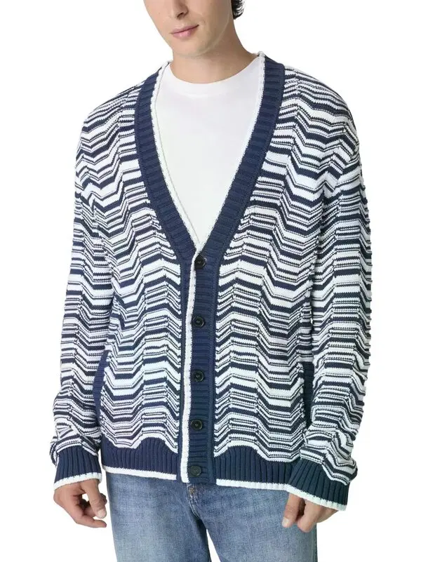 Missoni V-neck Striped Cardigan - Blue