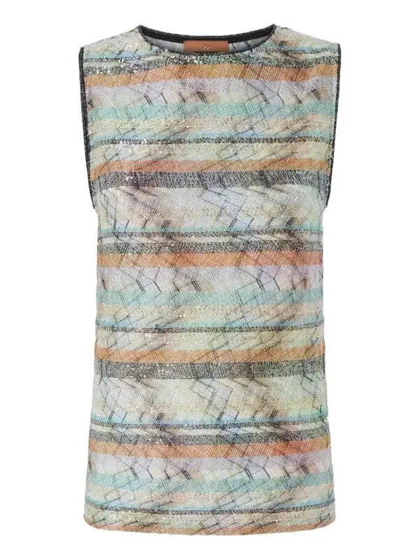 Missoni Striped Sleeveless Top - Neutrals