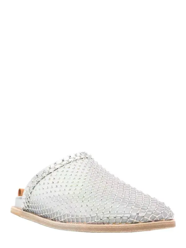 FORTE_FORTE Embellished Woven Mules - Silver