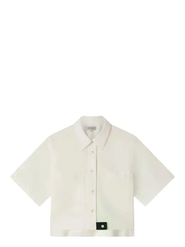 LEE MATHEWS Annie Cropped Shirt - Neutrals
