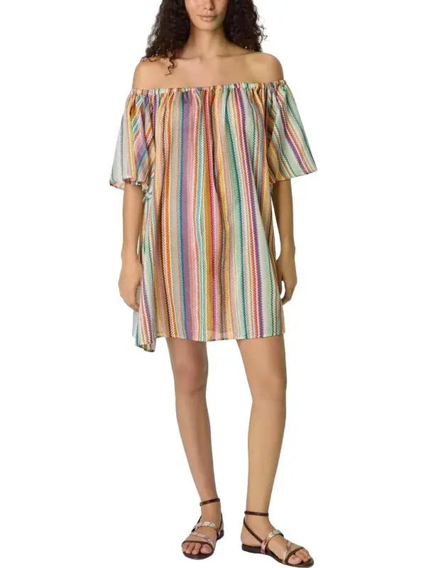 Missoni Off-shoulder Zigzag-pattern Cover-up - Neutrals