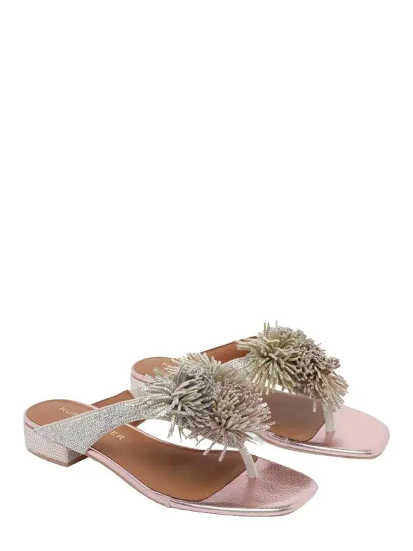 Kurt Geiger Metal Pompom T-bar Sandals - Silver