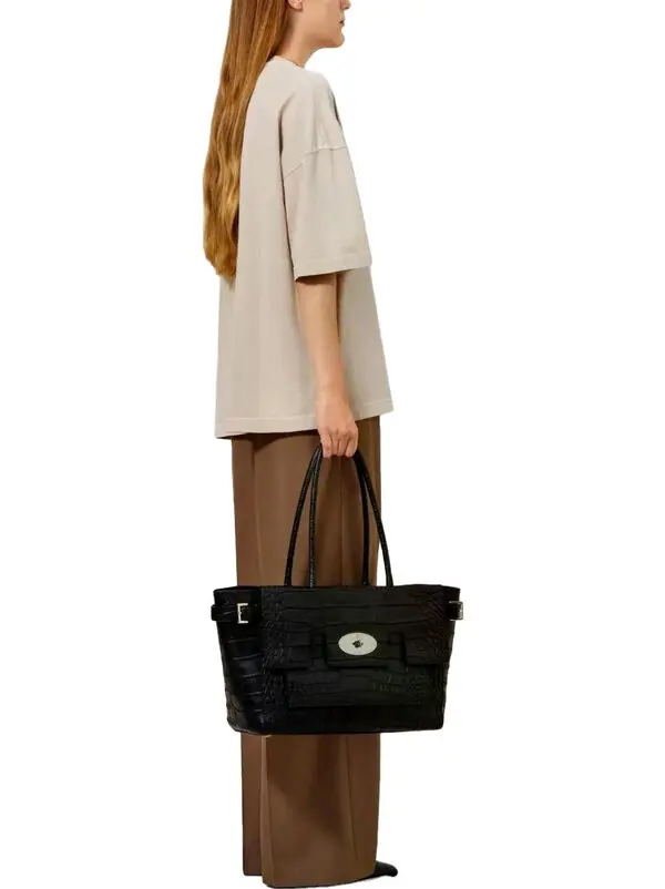Mulberry Bayswater Crocodile-effect Tote Bag - Black