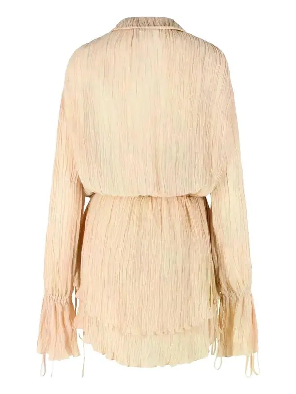 Blumarine Belted Pleated Mini Dress - Neutrals