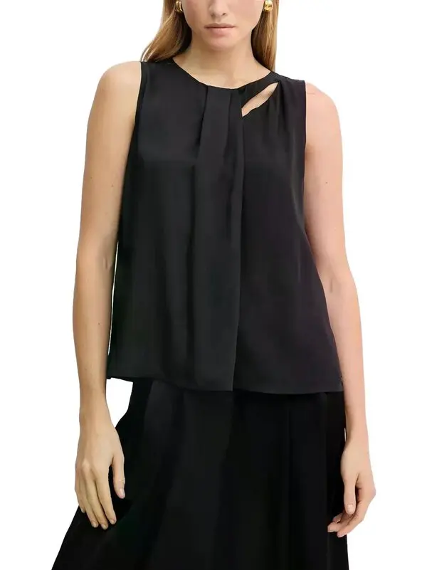 Armani Exchange Sleeveless Cut-out Blouse - Black