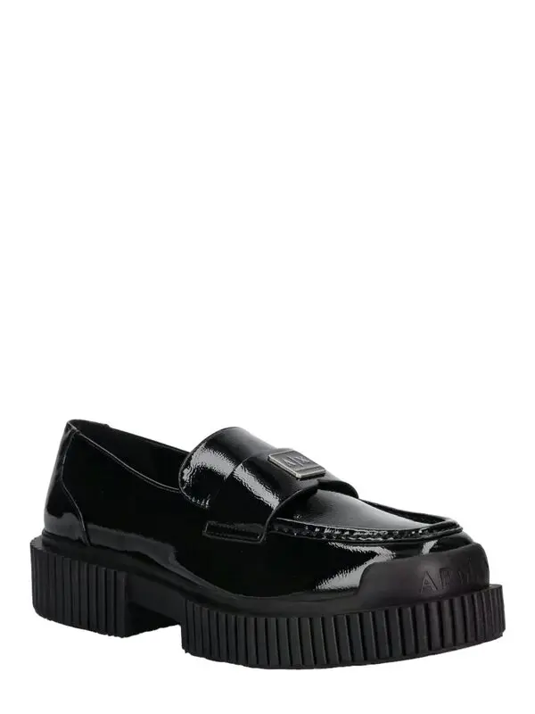 Armani Exchange Logo Plaque Loafers - Black