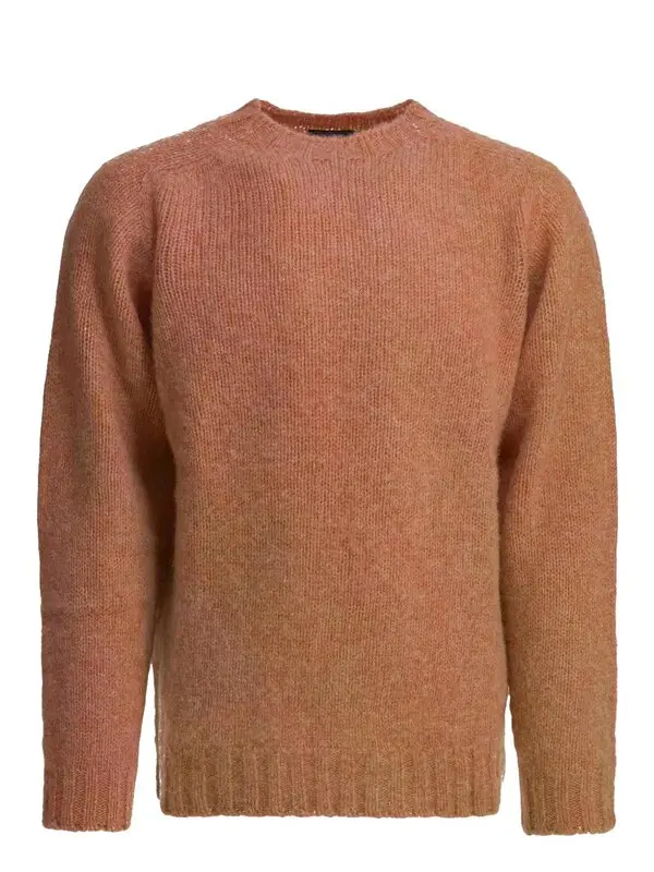 BEAMS Wool Crew Neck Pullover - Orange