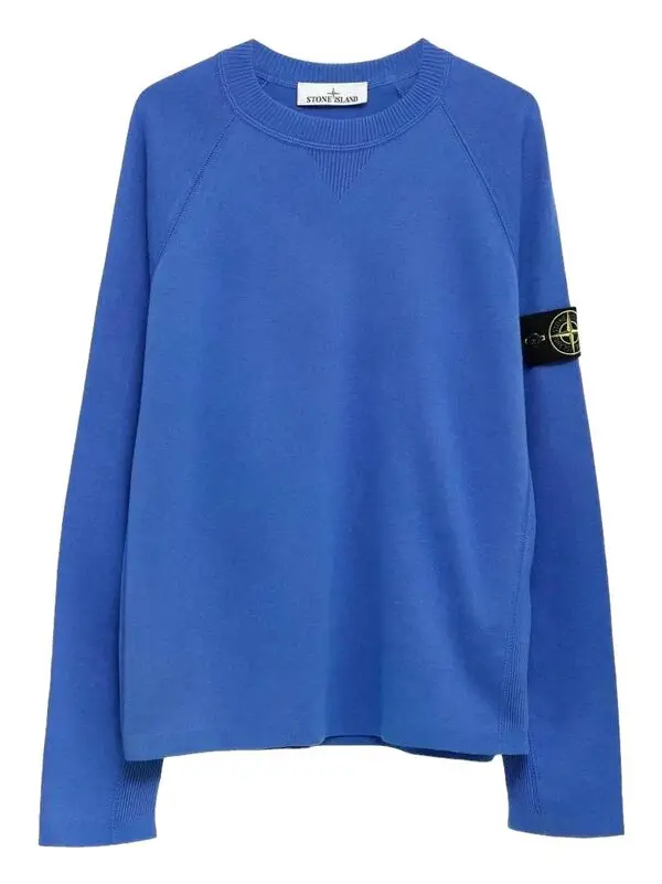 Stone Island Crewneck Patch Sweatshirt - Blue