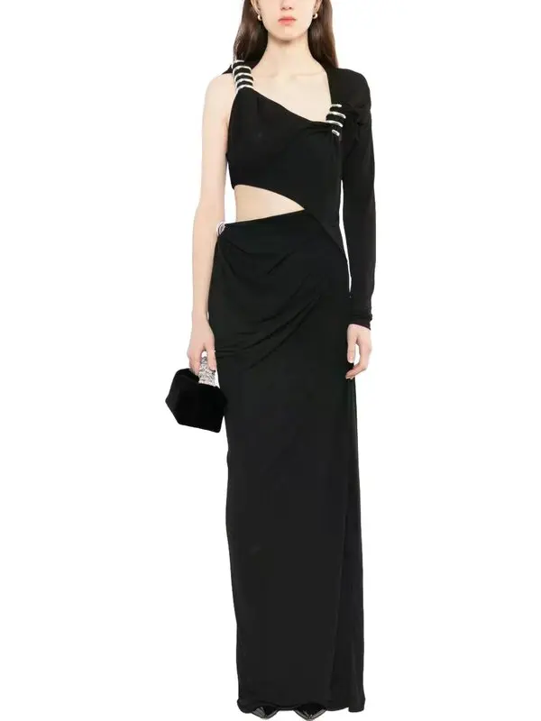 Christopher Esber Asymmetrical Torso Maxi Dress - Black