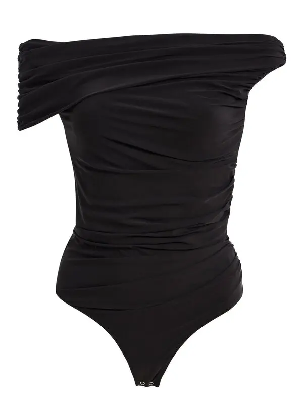 AGOLDE Off-the-shoulder Jersey Bodysuit - Brown