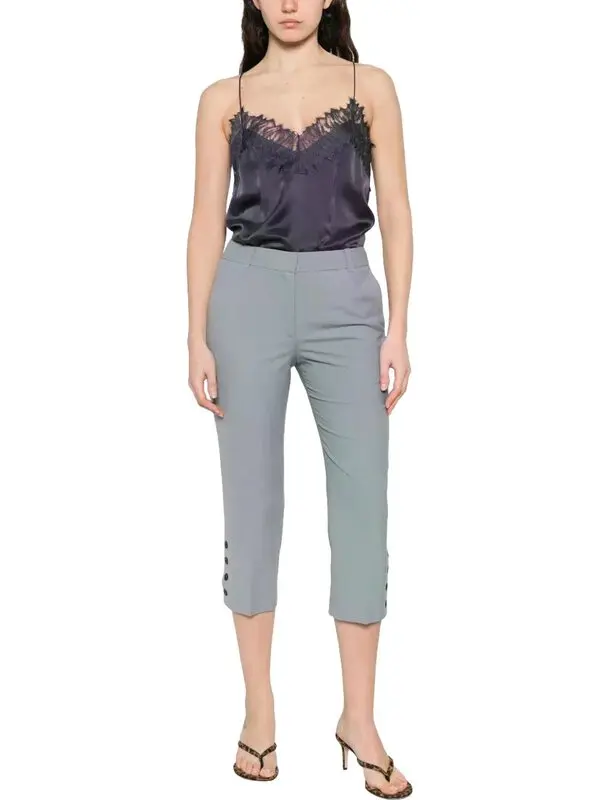 IRO PARIS Button-embellished Cropped Trousers - Grey