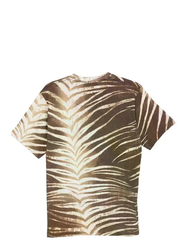 Just Cavalli Animal-print Logo-patch T-shirt - Brown
