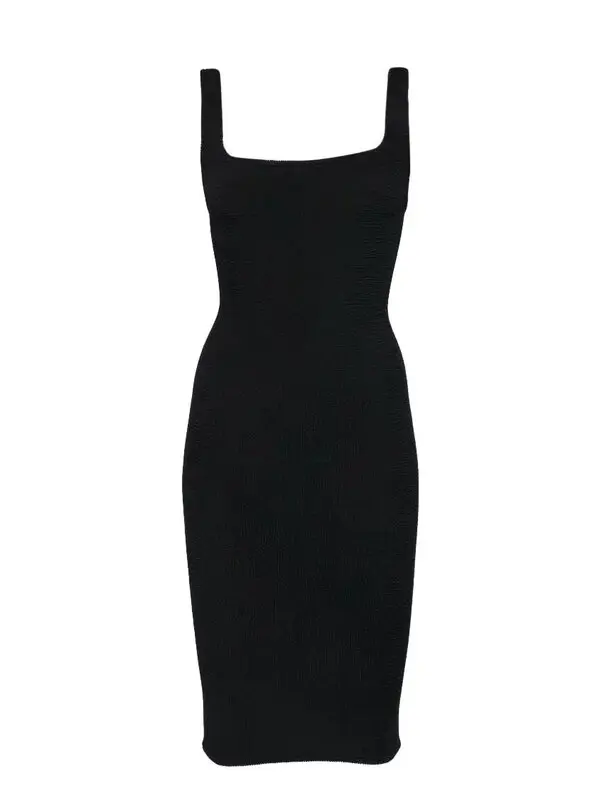Hunza G Square-neck Midi Dress - Black