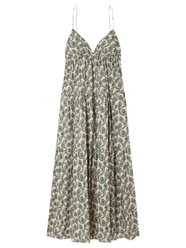 Matteau Printed Organic Cotton-poplin Midi Dress - Multi
