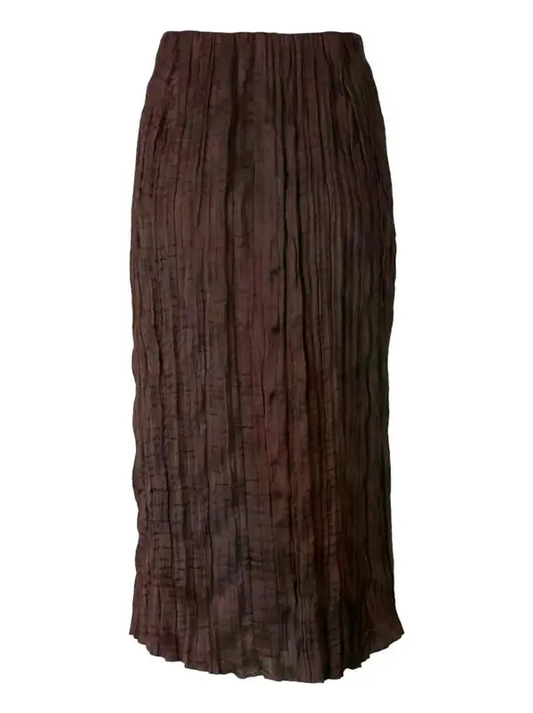 Staud Ruffled Midi Skirt - Brown