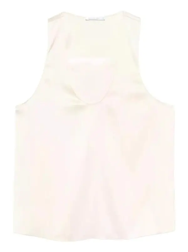 Patrizia Pepe Sleeveless Blouse With Logo Detail - Neutrals