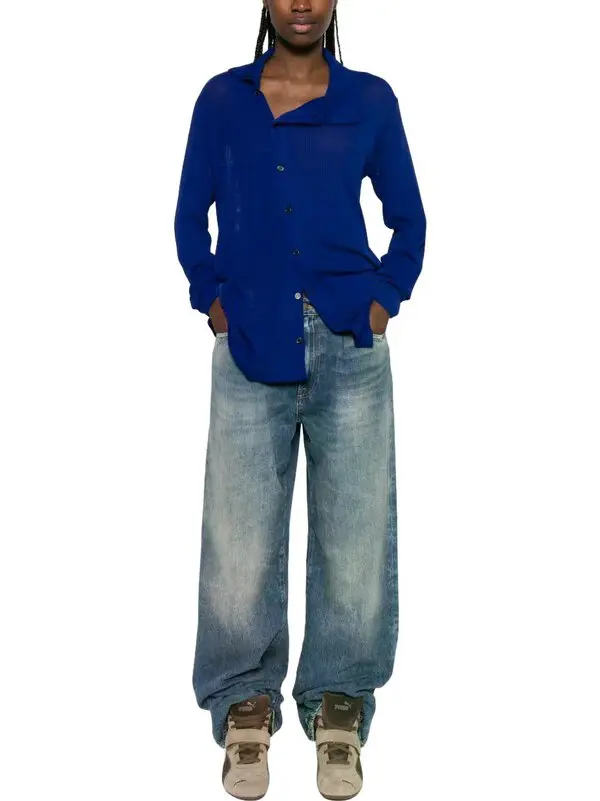 Y’s Button-up V-neck Cardigan - Blue
