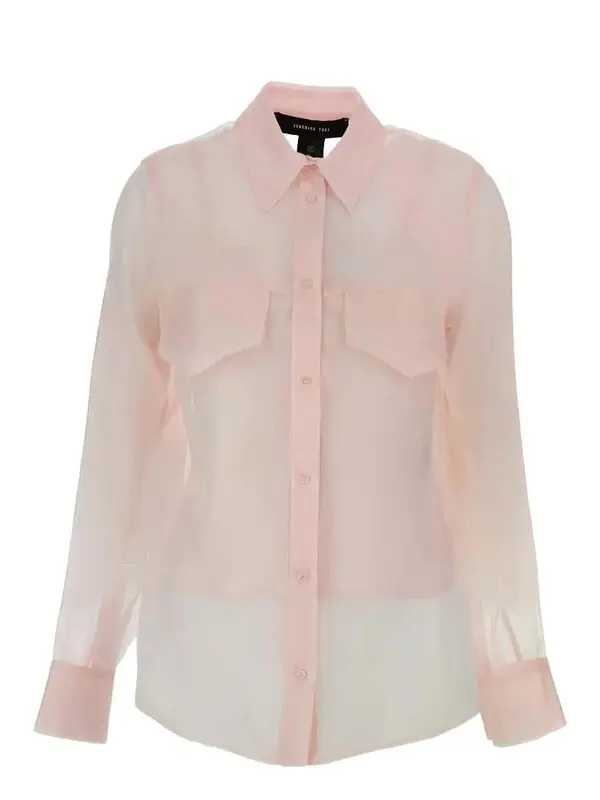 Federica Tosi Long-sleeved Sheer Shirt - Pink