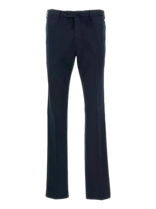 PT TORINO Welt Pocket Trousers With Button Detail - Blue