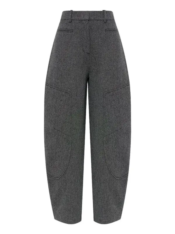 GANNI Paneled Pocket Trousers - Grey