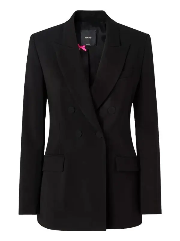 Pinko Long-sleeves Double-breasted Jacket - Black