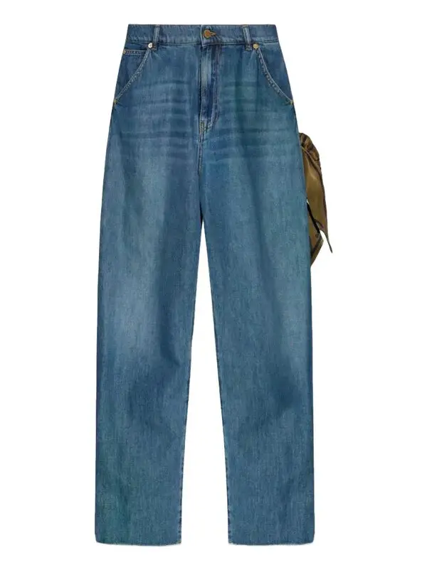 DARKPARK Scarf-detail Belt-loop Jeans - Blue