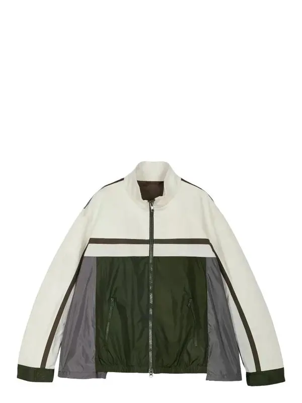 CROQUIS Striped Jacket With Zip Fastening - Neutrals