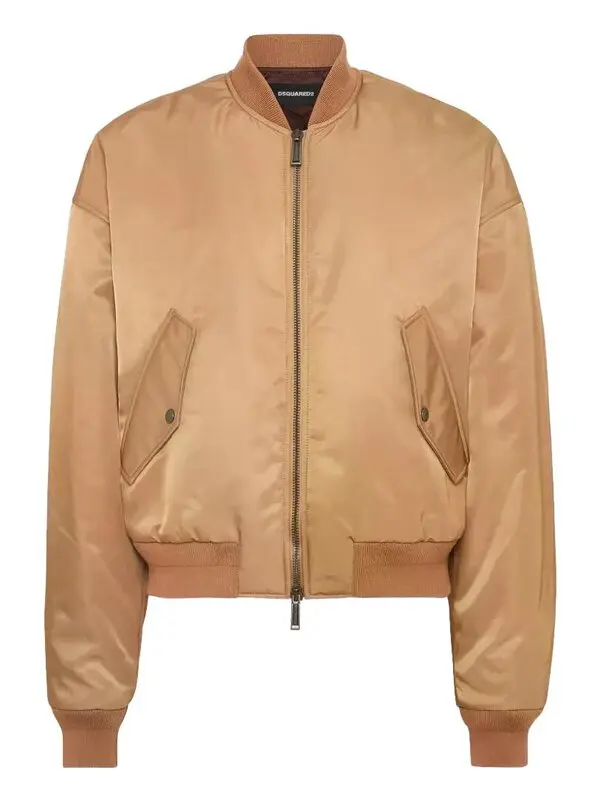 Dsquared2 Long-sleeve Furry Bomber Jacket - Neutrals