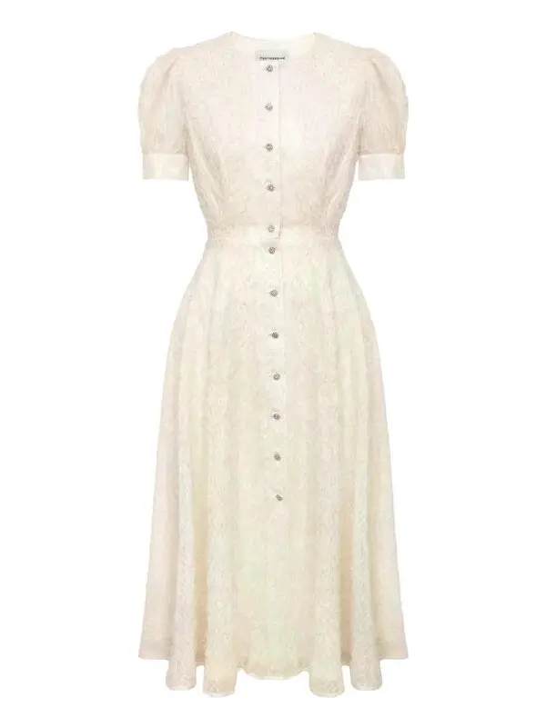 POST MERIDIEM Buttoned Midi Dress - Neutrals