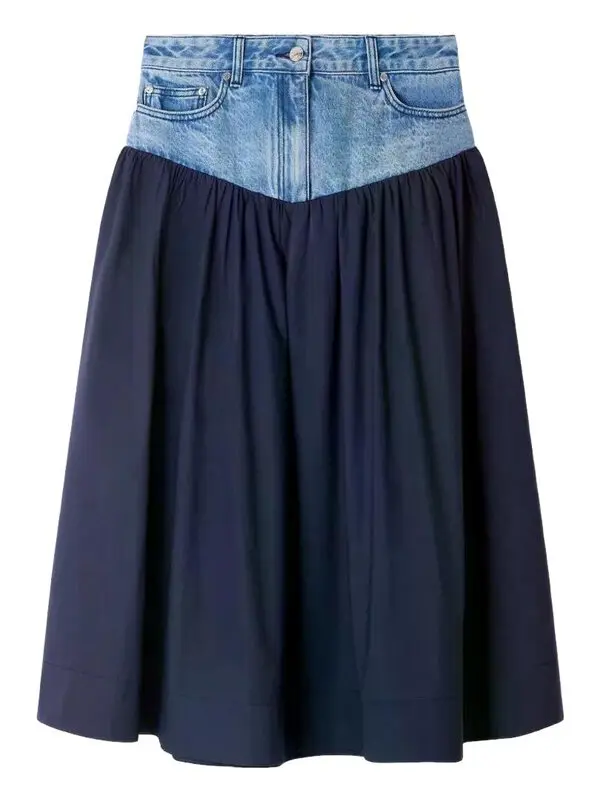 Sandro Mixed-material Maxi Skirt - Blue